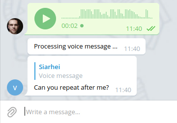 Telegram speech-to-text bot with Node.js